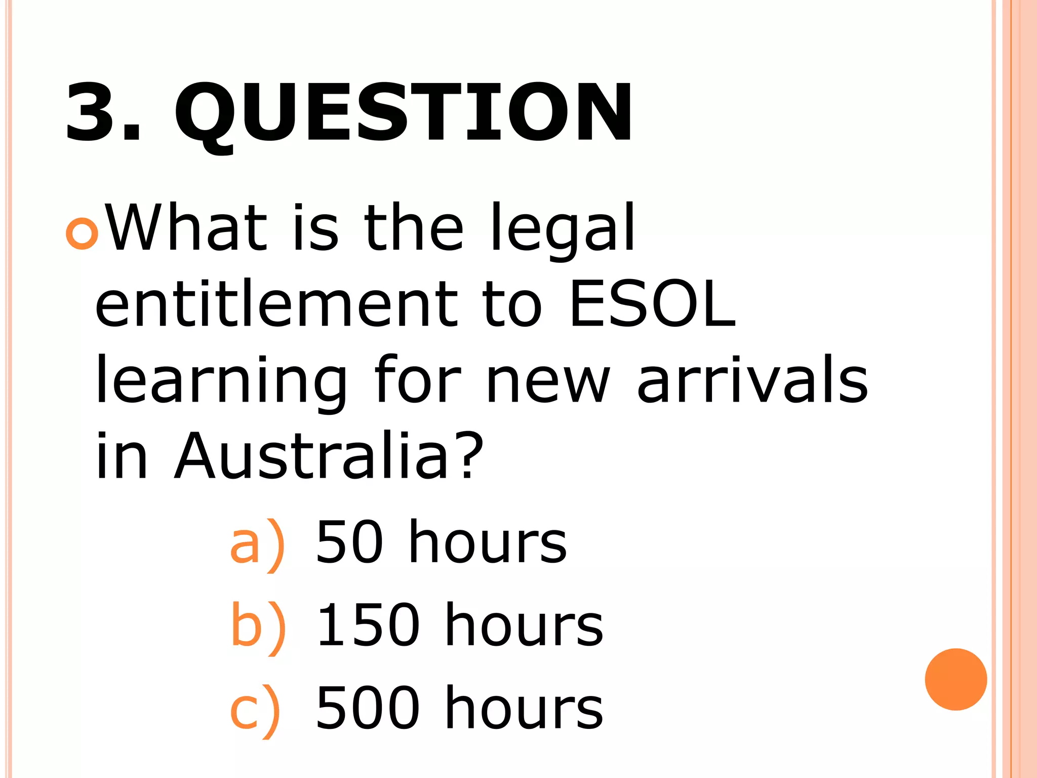 Esol quiz questions only | PPT