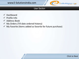 E-Commerce Website Designing Proposal Form E solutions india | PPSX