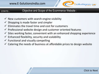 E-Commerce Website Designing Proposal Form E solutions india | PPSX