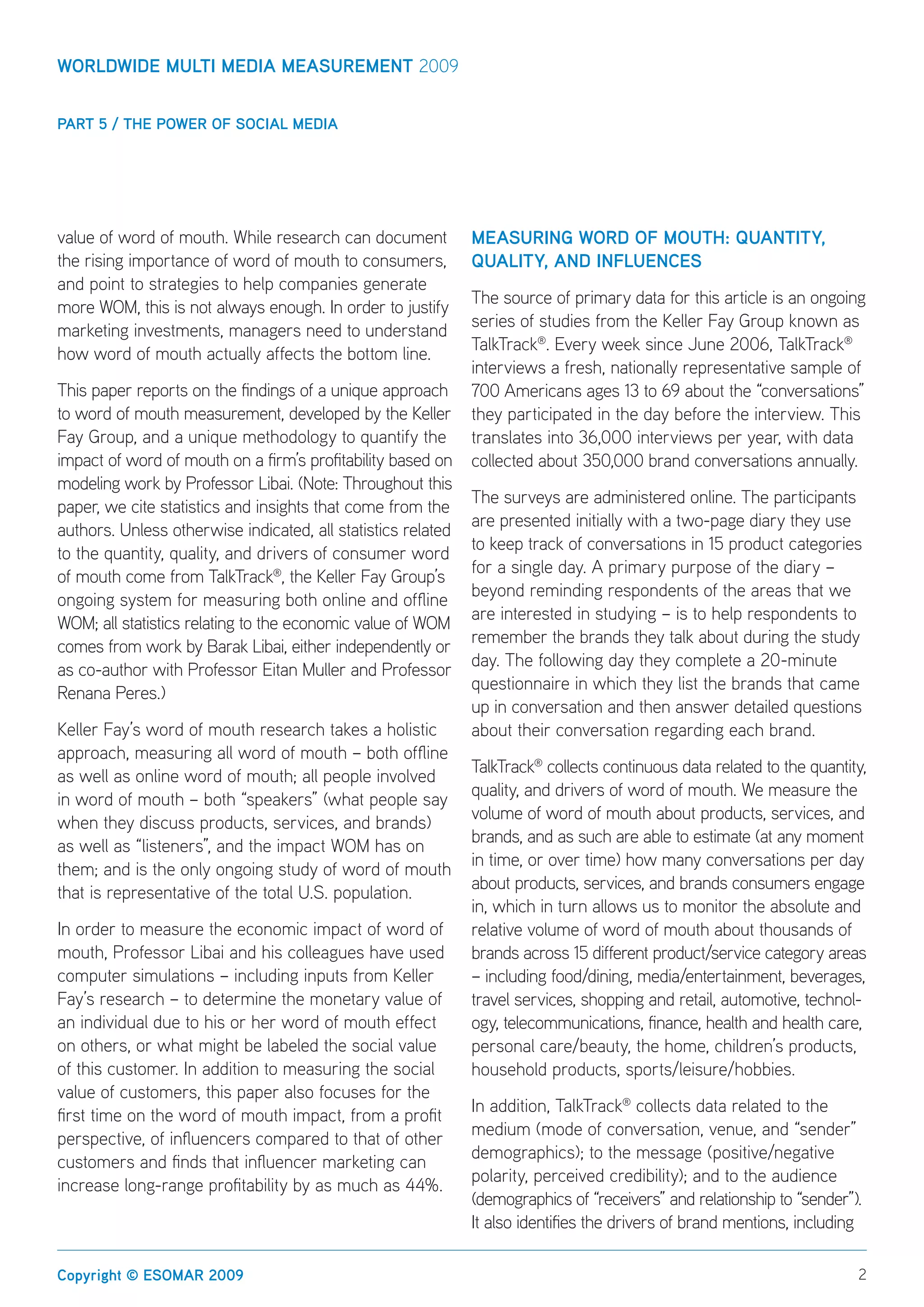 A Holistic Approach to the Measurement of WOM | PDF