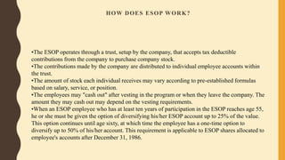 COMPENSATION SYSTEM MANAGEMENT :Esop and Eva | PPTX