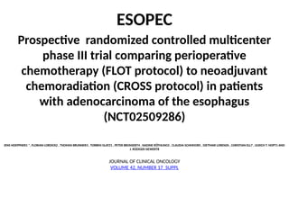 ESOPEC TRIAL IN CARCINOMA STOMACH JOURNAL CLUB | PPTX