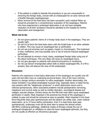 Esophageal Food Bolus Obstruction | DOC | Digestive Disorders ...