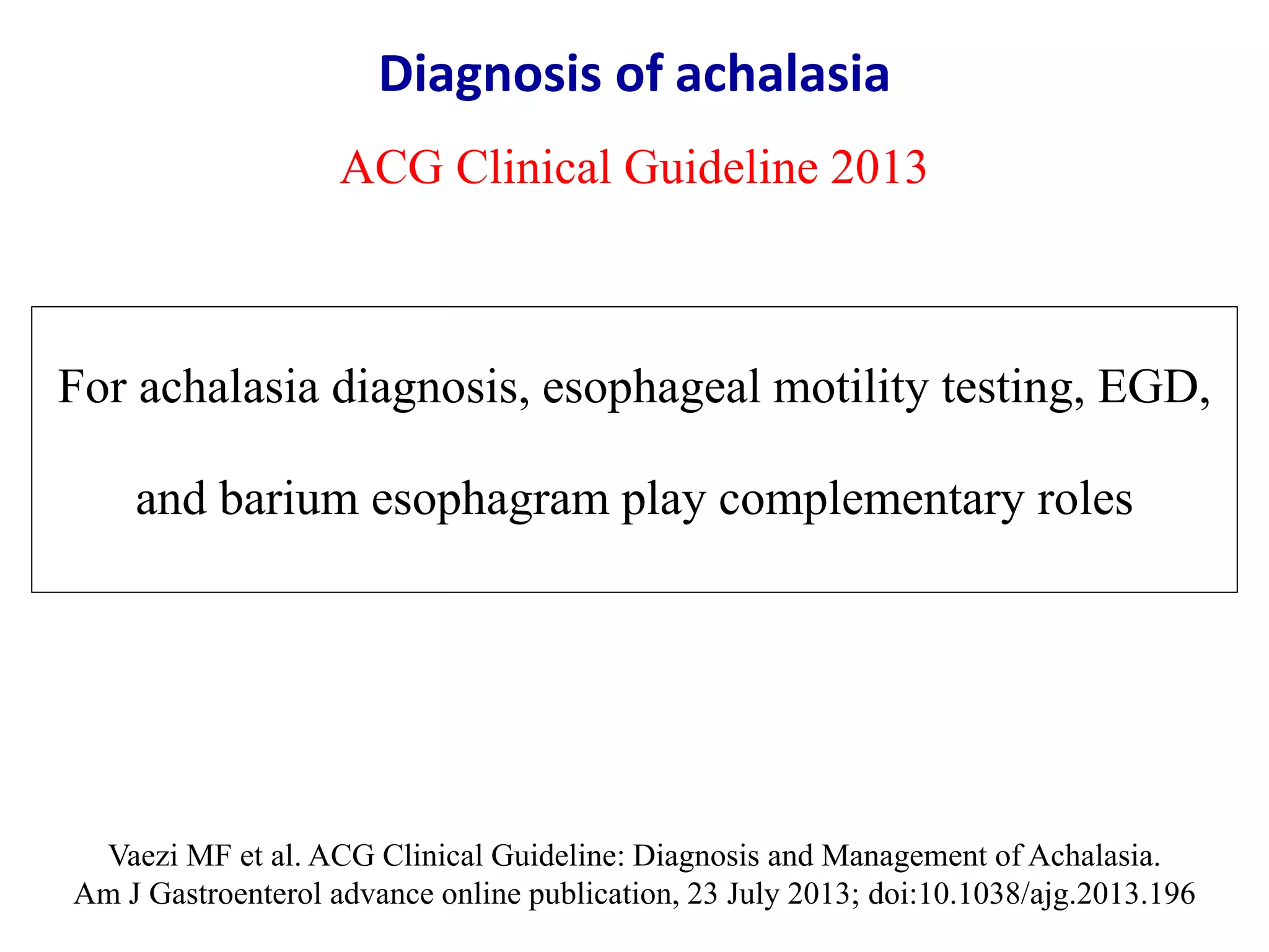 Esophageal motility disorders in Chicago classification v3.0 | PPTX