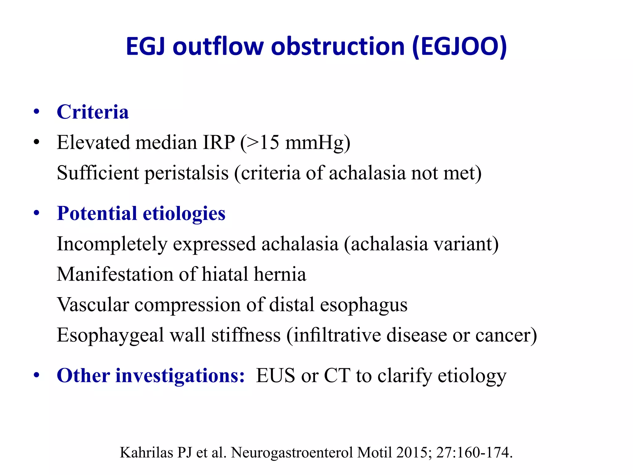 Esophageal motility disorders in Chicago classification v3.0 | PPTX
