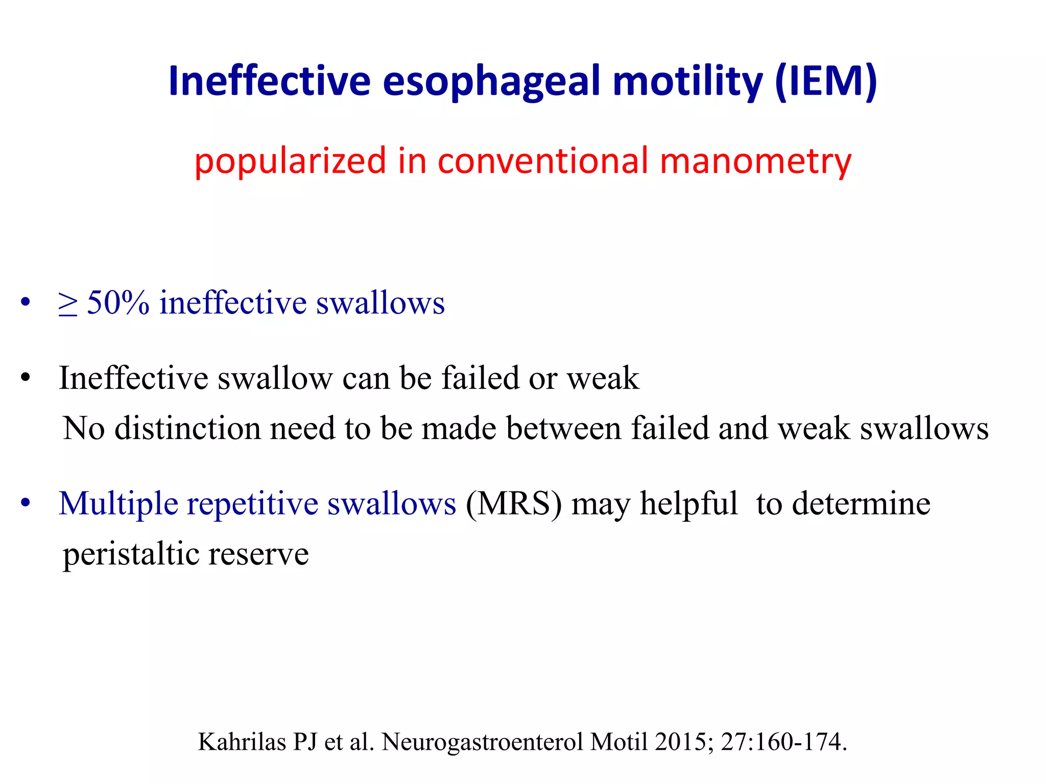 Esophageal motility disorders in Chicago classification v3.0 | PPTX