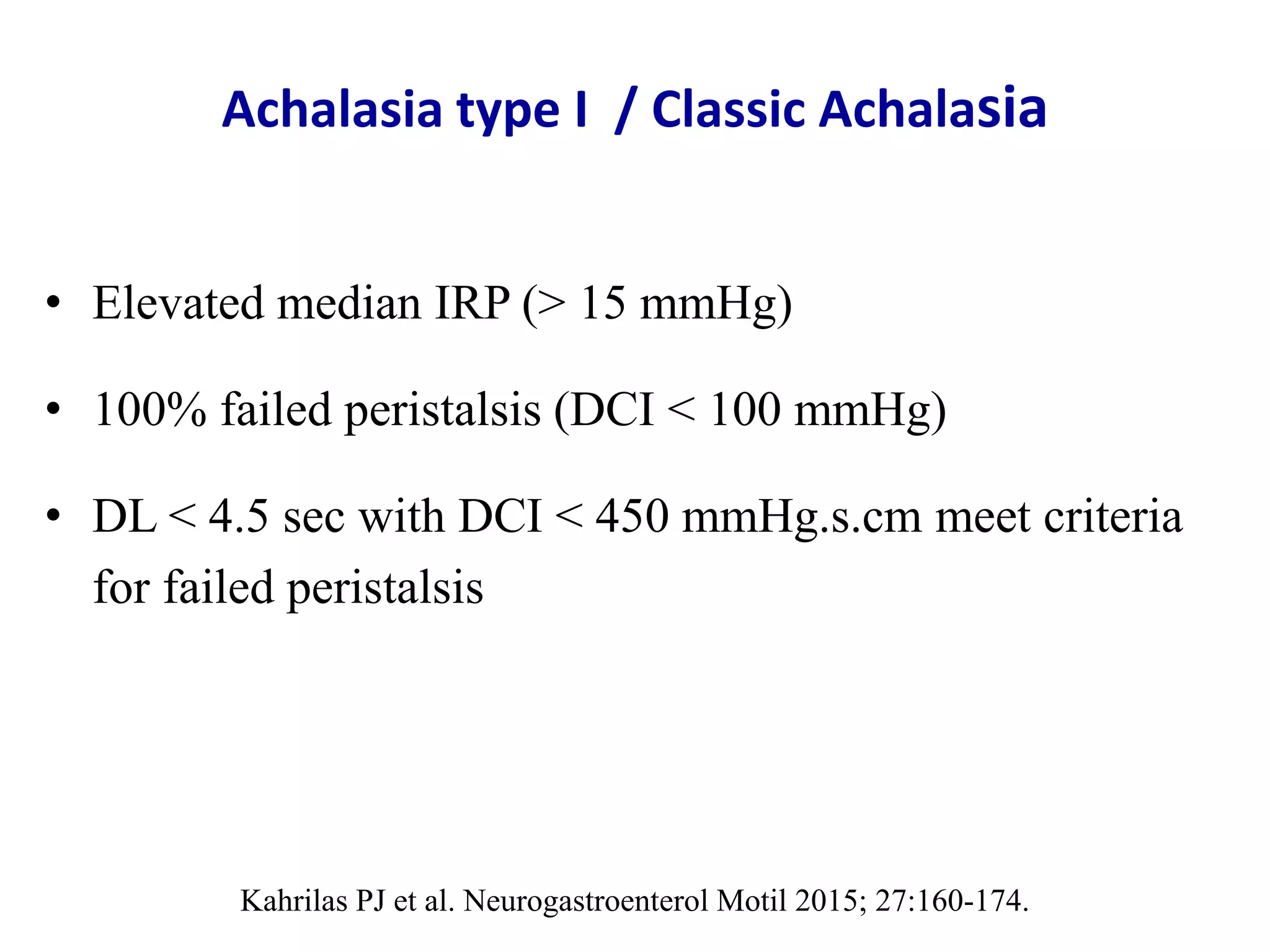 Esophageal motility disorders in Chicago classification v3.0 | PPTX