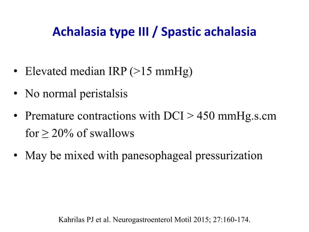 Esophageal motility disorders in Chicago classification v3.0 | PPT