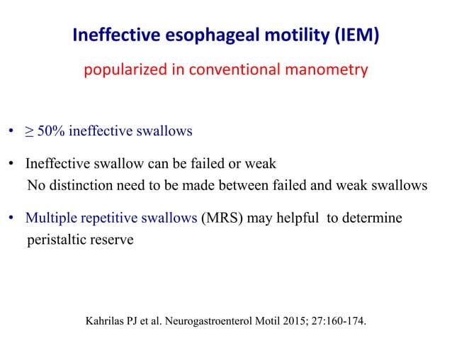 Esophageal motility disorders in Chicago classification v3.0 | PPT