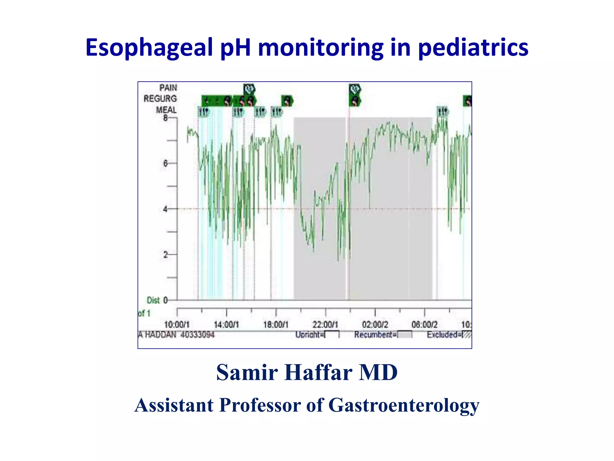 Esophageal pH monitoring in pediatrics | PPTX