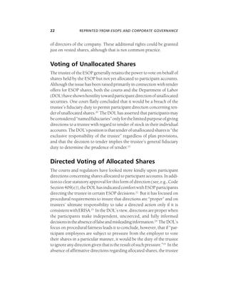 ESOP Participants and Shareholder Rights | PDF