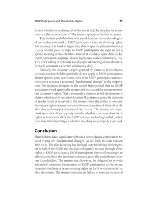 ESOP Participants and Shareholder Rights | PDF