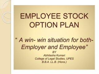 Employee Stock Option Plan ppt | PPTX