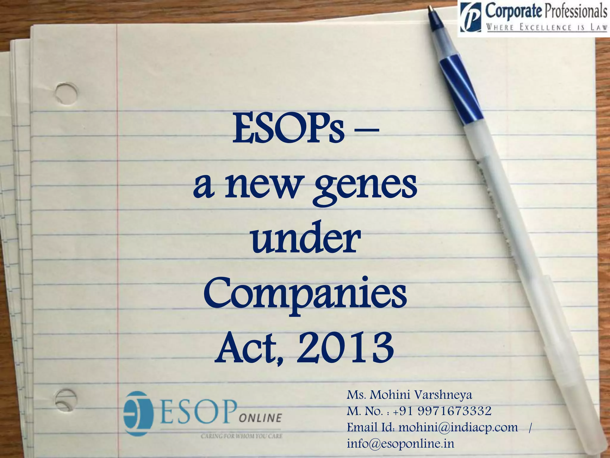 ESOPs: A new genes under Companies Act 2013 | PDF