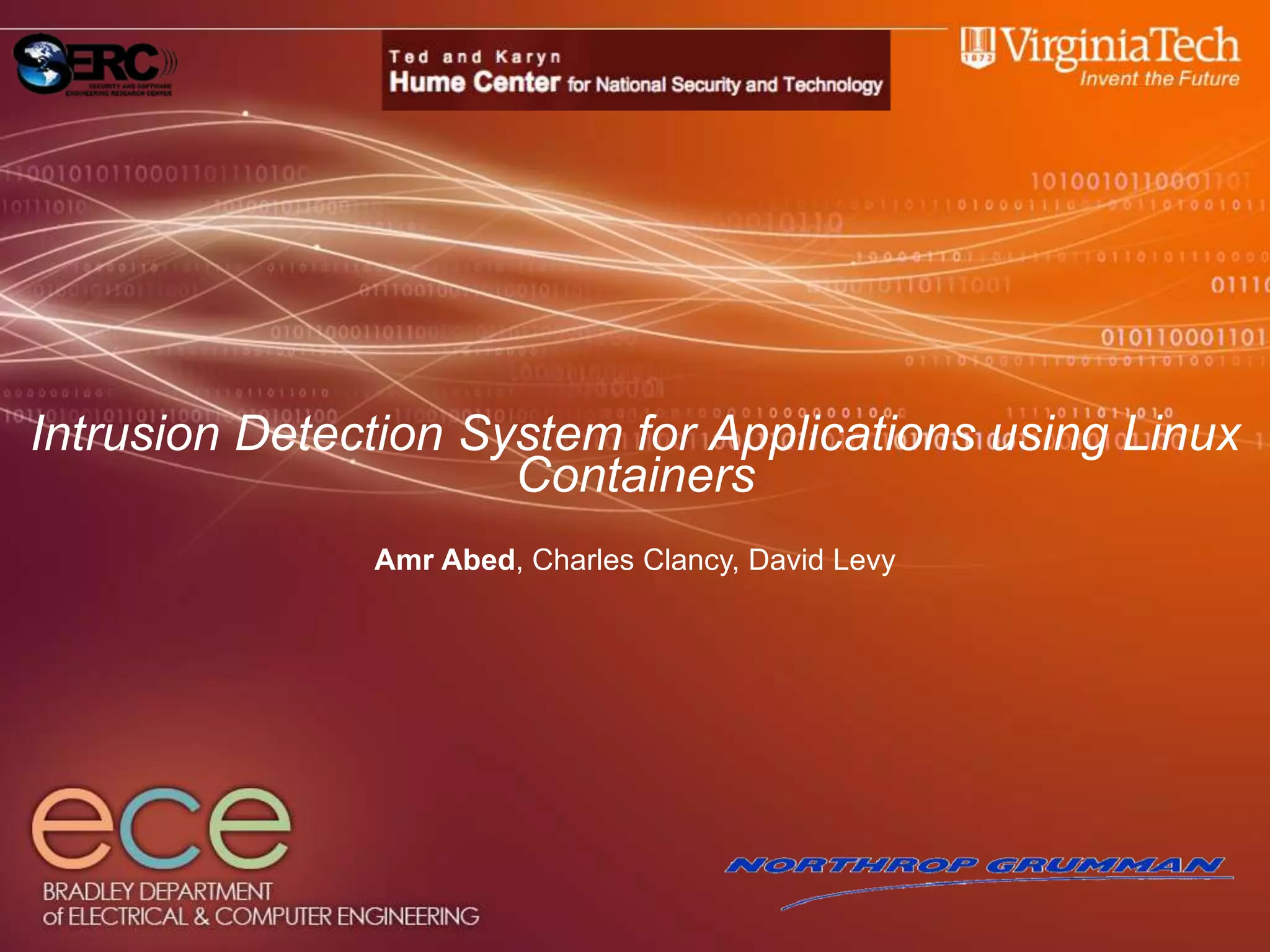 Intrusion Detection System For Applications Using Linux Containers Ppt 4828