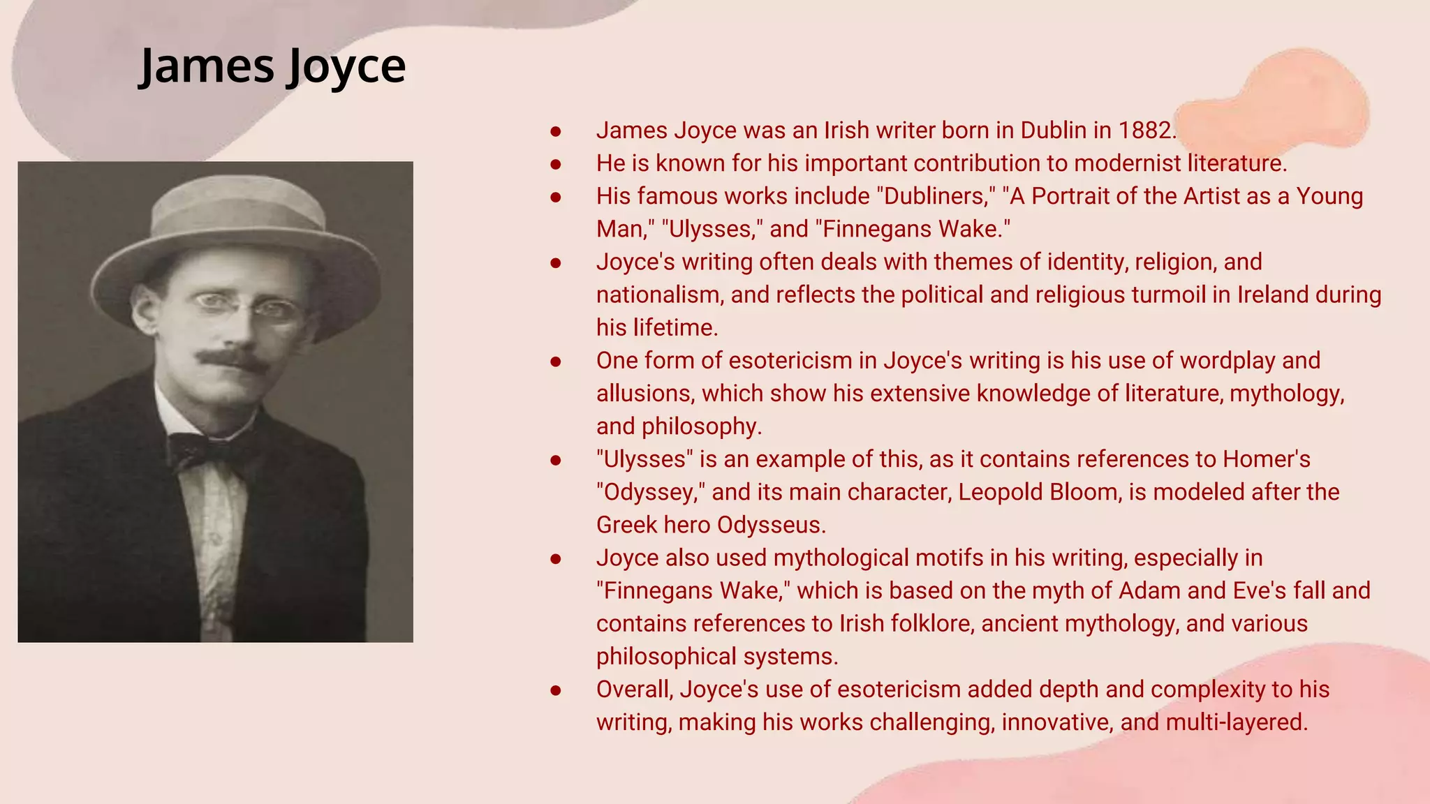 Esotericism in the Works of Virginia Woolf and James Joyce.pptx