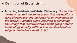 Esotericism in the Works of Virginia Woolf and James Joyce.pptx