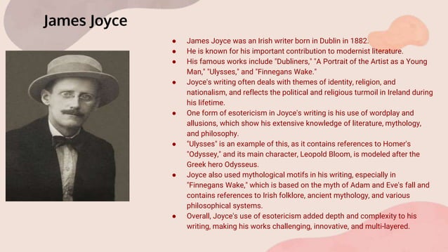 Esotericism in the Works of Virginia Woolf and James Joyce.pptx