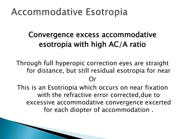 Esotropia , classification , diagnosis and management | PPTX | Eye and ...