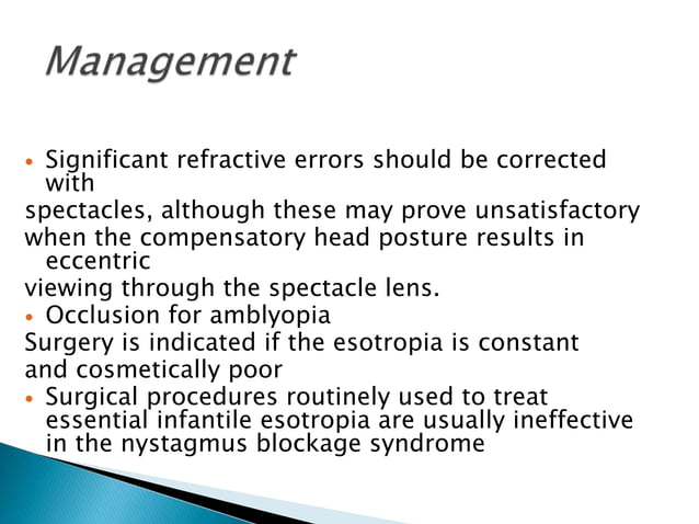 Esotropia , classification , diagnosis and management
