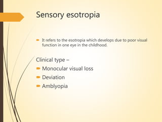 Esotropia by Ashith Tripathi | PPTX