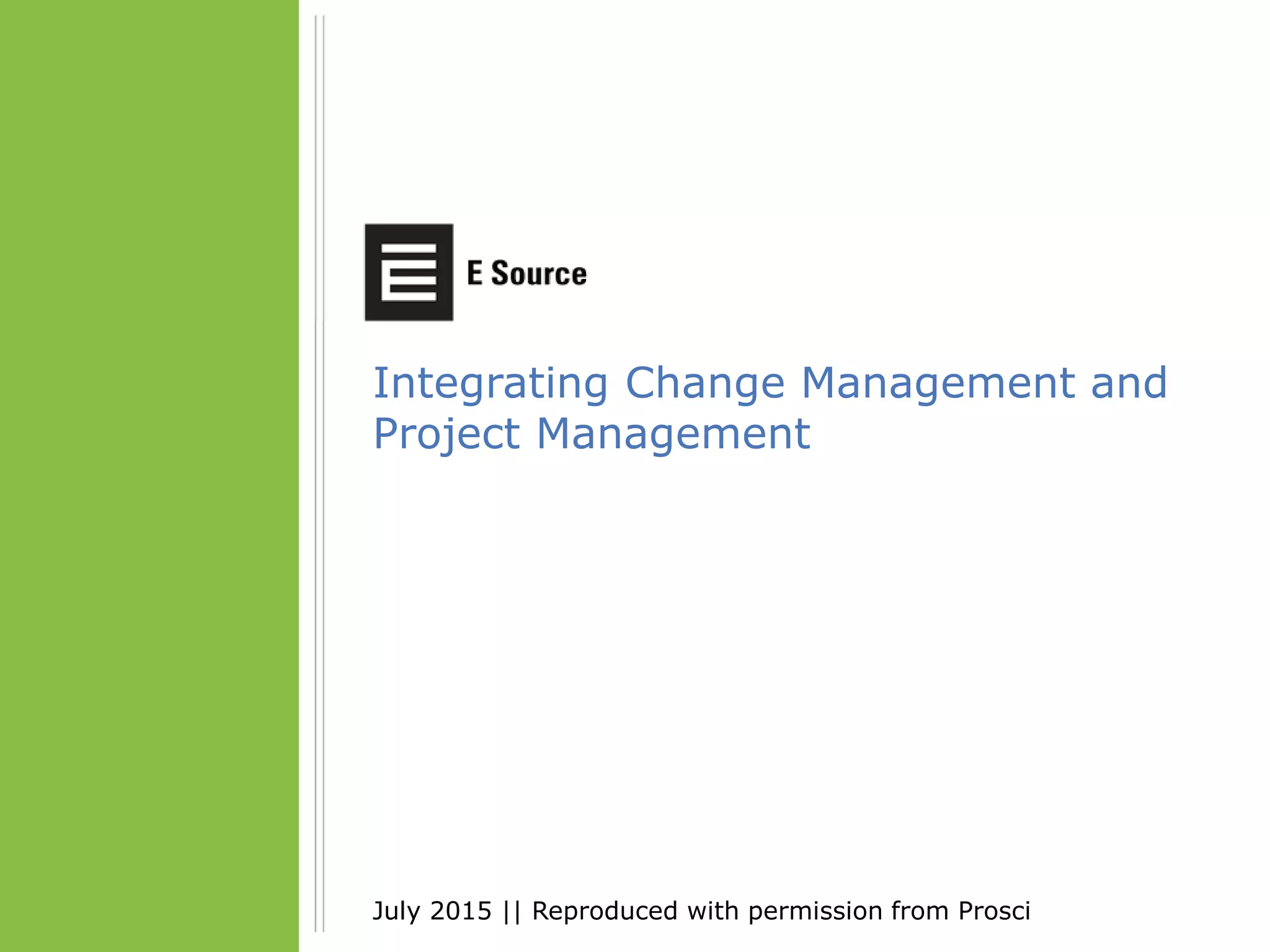 Integrating Change Management and Project Management | PDF