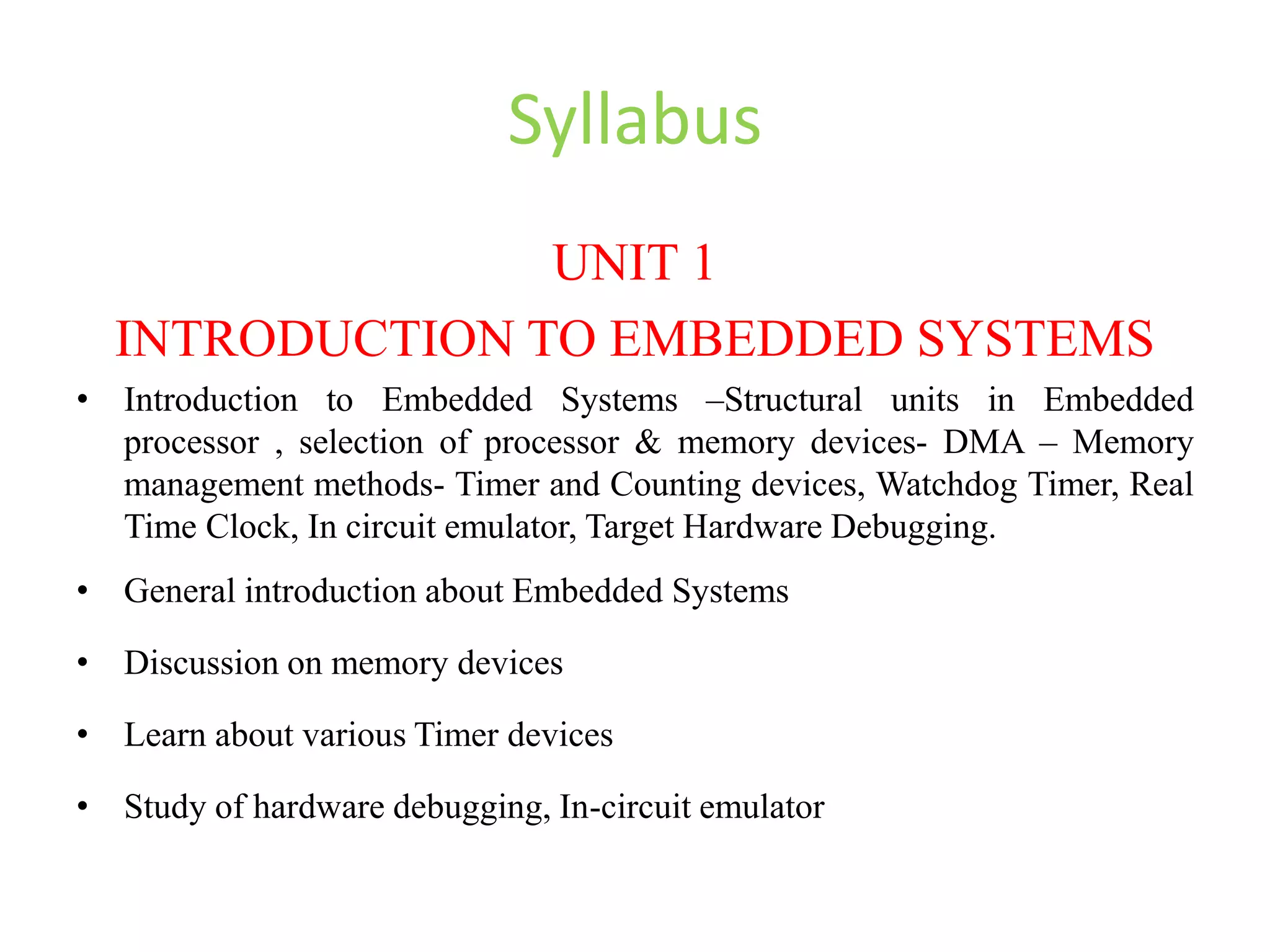 EMBEDDED SYSTEMS overview | PPTX | Operating Systems | Computer Software and Applications