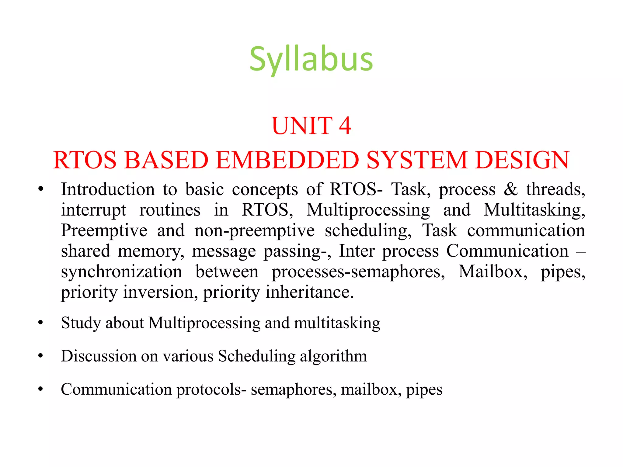 EMBEDDED SYSTEMS overview | PPTX | Operating Systems | Computer Software and Applications
