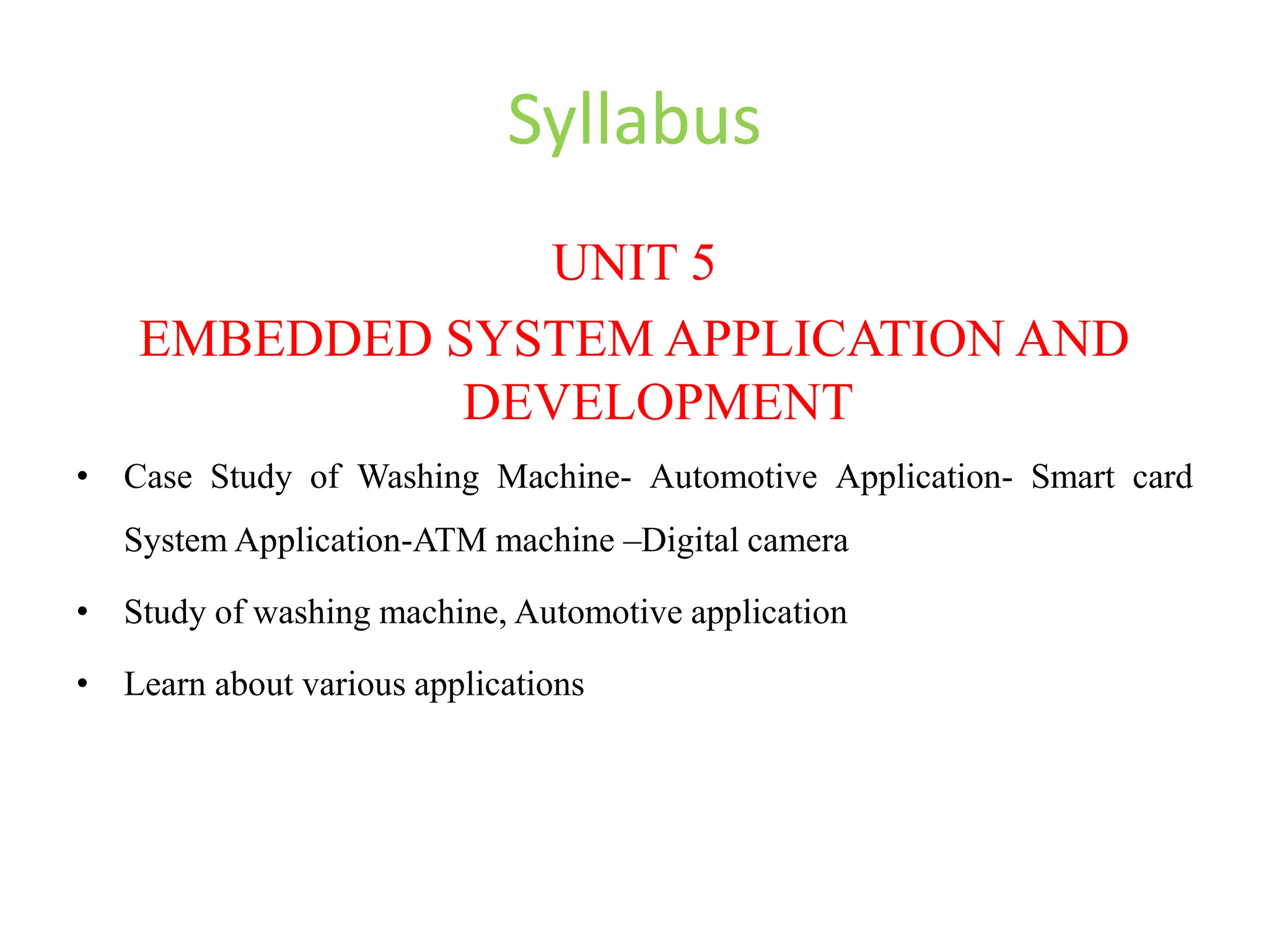 EMBEDDED SYSTEMS overview | PPTX | Operating Systems | Computer Software and Applications