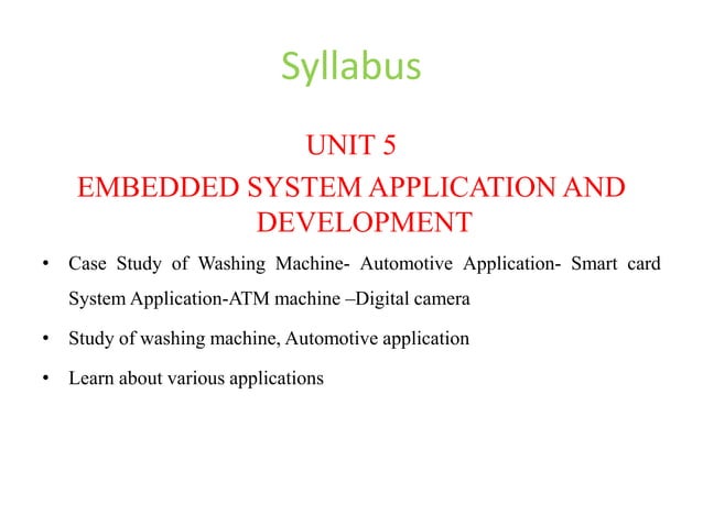 EMBEDDED SYSTEMS overview | PPTX | Operating Systems | Computer Software and Applications