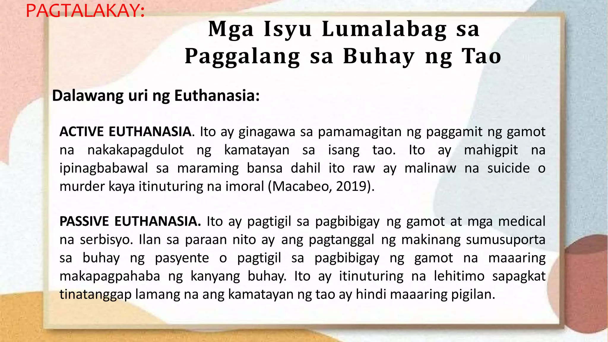 Moral Na Isyu Paggalang sa Buhay | PPTX