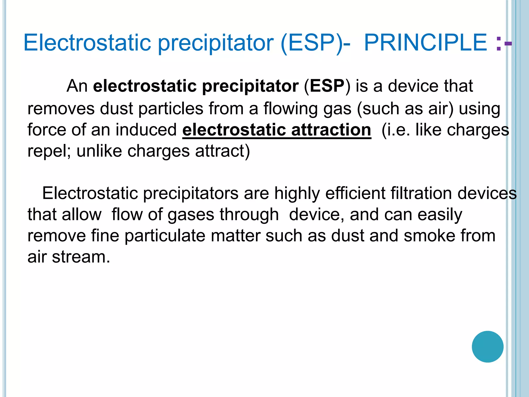 ESP (Electrostatic precipitator) | PPTX