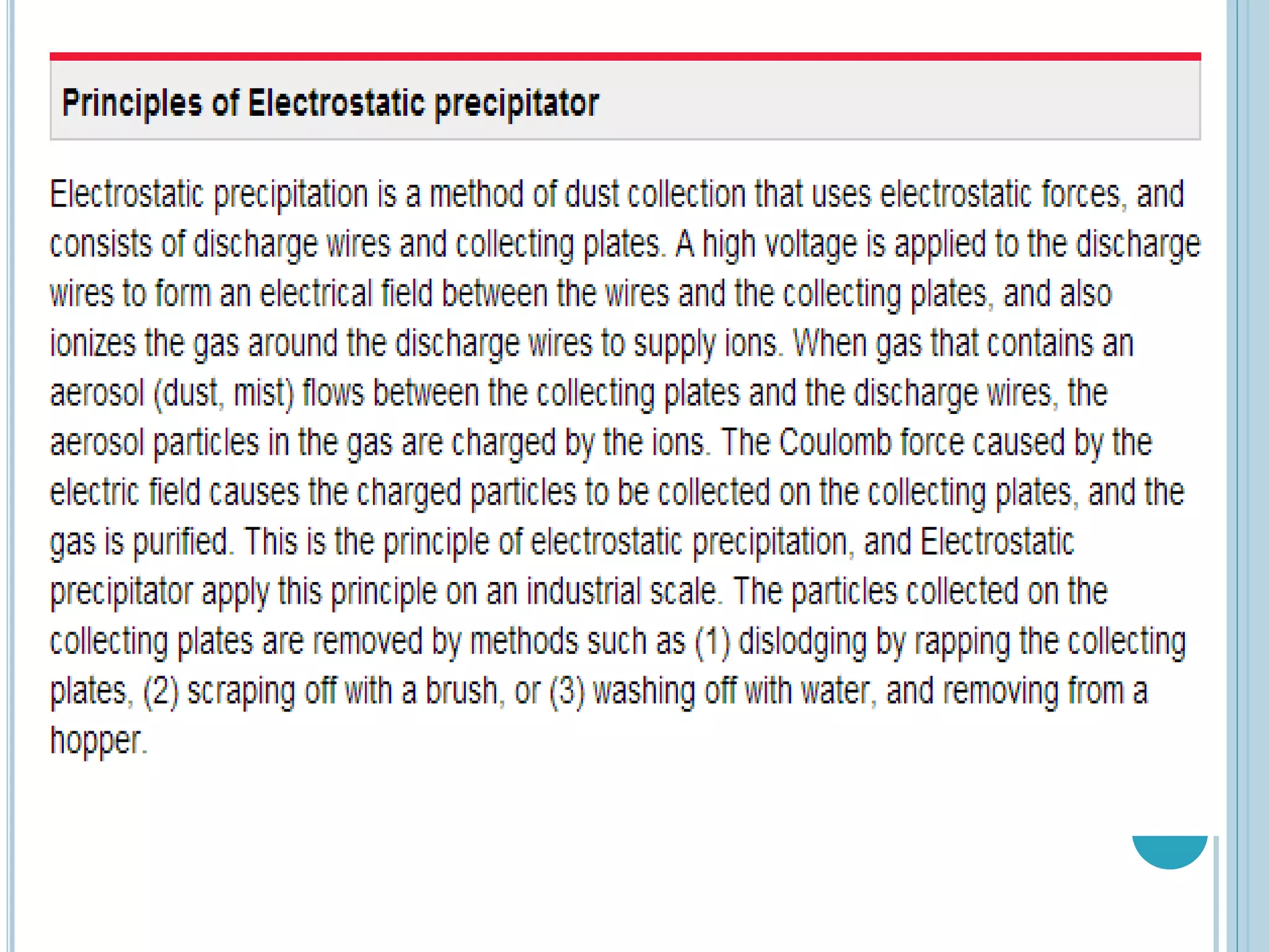 ESP (Electrostatic precipitator) | PPTX