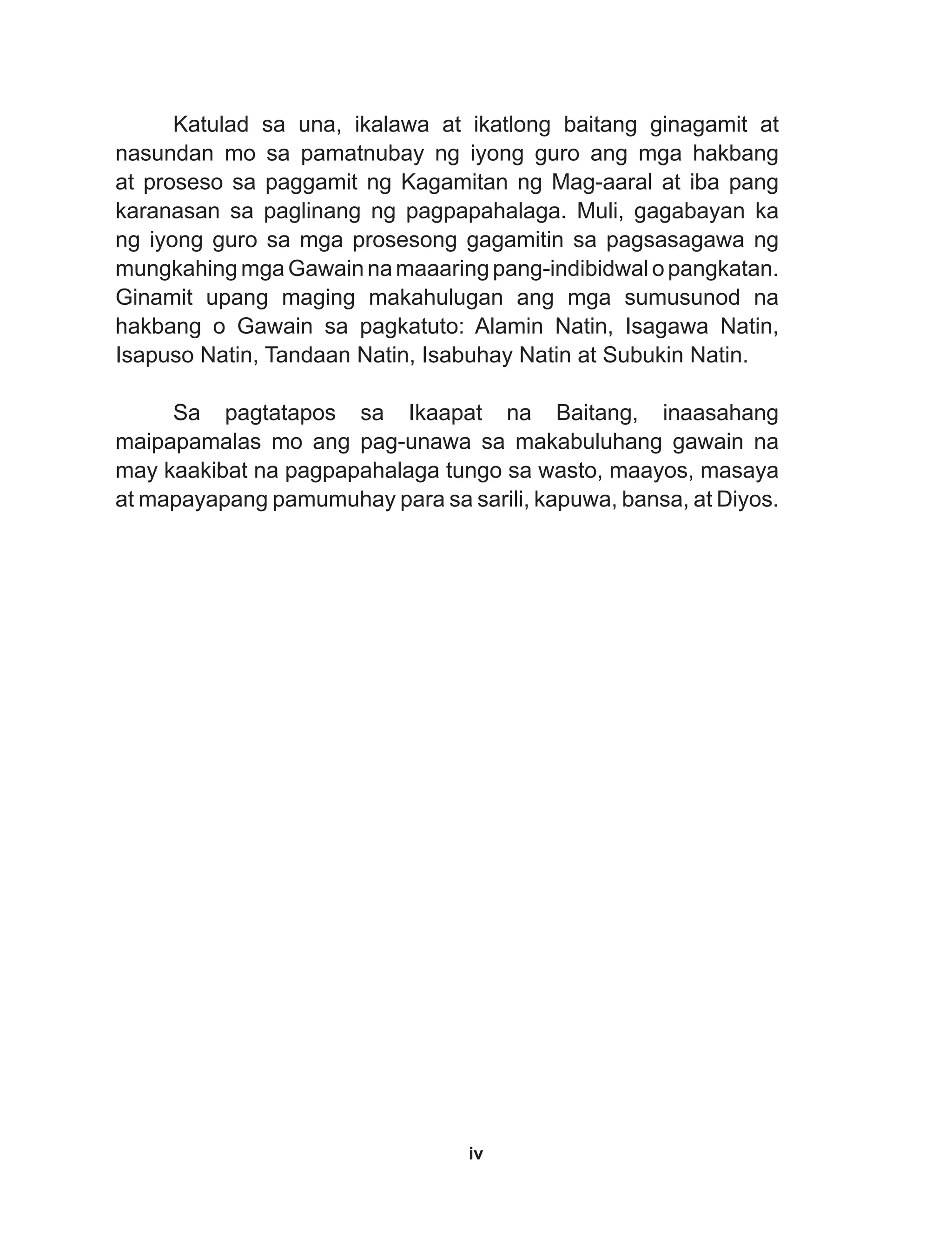 K TO 12 GRADE 4 LEARNER’S MATERIAL IN ESP (Q1-Q4) | PDF