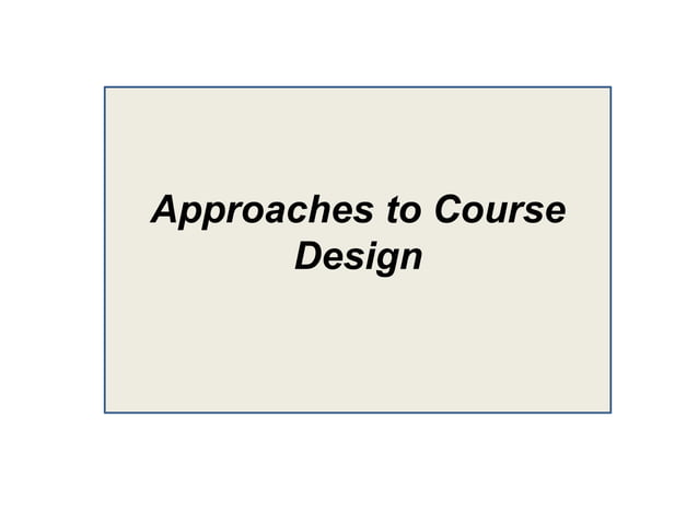Approches to course design in ESP | PPTX | Education