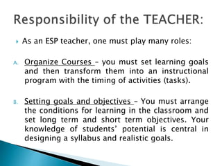 ESP - English for Specific Purpose | PPTX