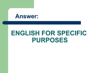 STAGES FOR SPECIFIC PURPOSES / Stages of ESP | PPTX