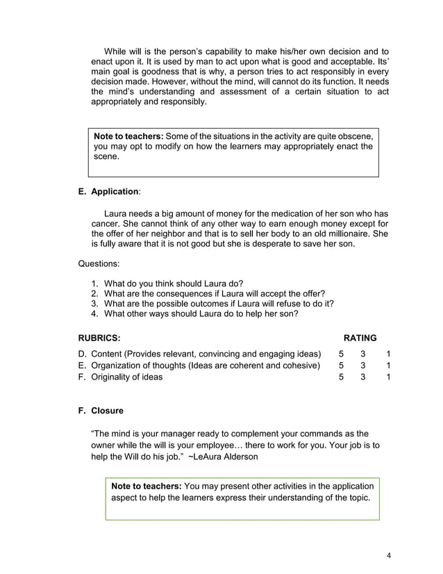 Esp-7-Q2-Wk-1-DLP-CSE Integration.doc.docx | Educational Assessment | Education