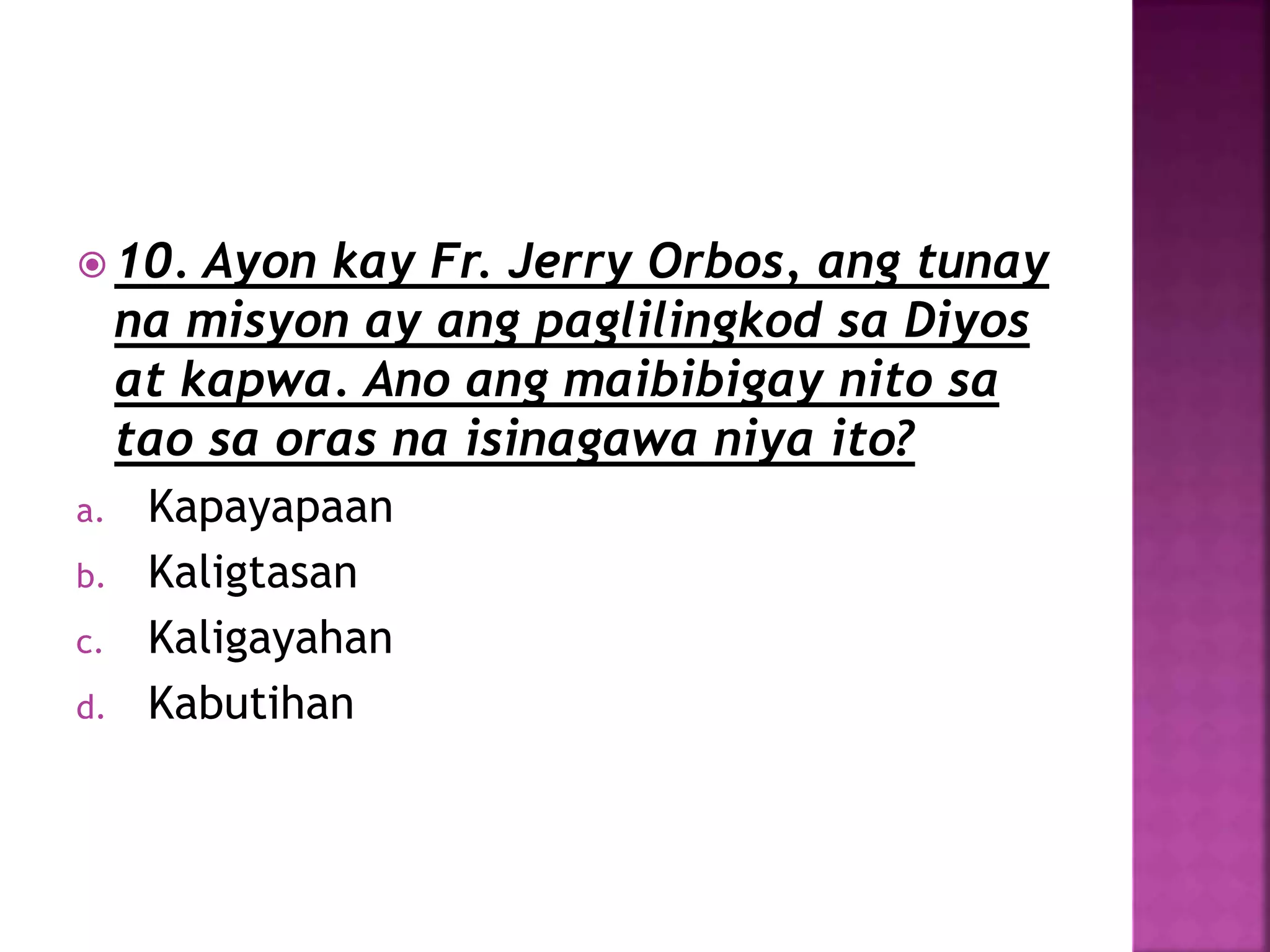 Es p 9 Modyul 14 Personal na Pahayag ng Misyon sa Buhay | PPTX