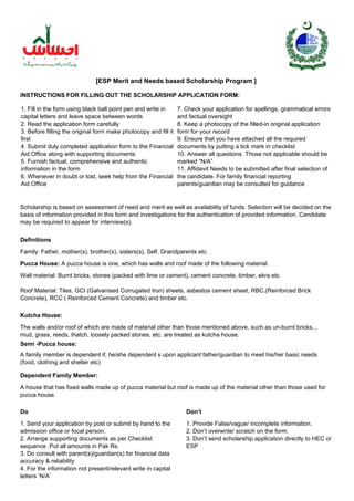 Esp application form | PDF