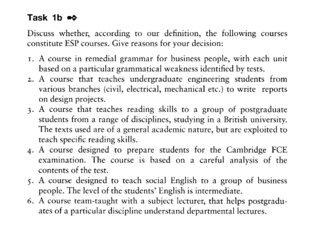 Developments in English for Specific Purposes - Chapter 1 & 2 | PDF ...