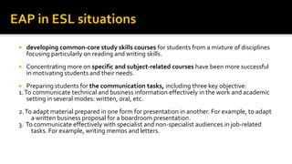 ESP Course- chapter 3 - English for academic purposes | PDF