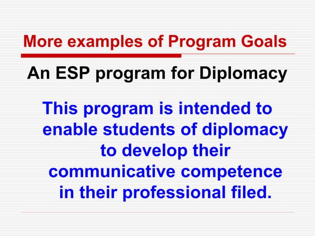 esp-goals-and-objectives_14609.ppt | Educational Assessment | Education