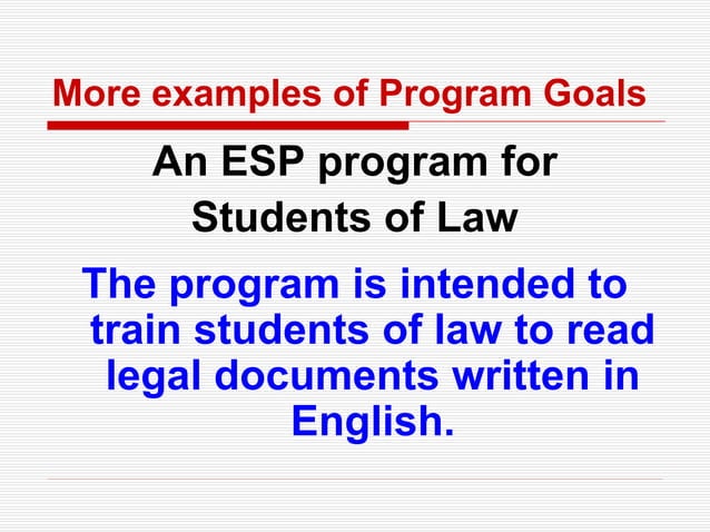 esp-goals-and-objectives_14609.ppt | Educational Assessment | Education