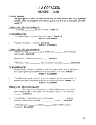 Historia de la Biblia 1 "La Creaciòn" , Recurso Material para niños | PDF