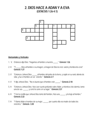 Historia de la Biblia 2. Dios hace a Adan y a Eva | PDF