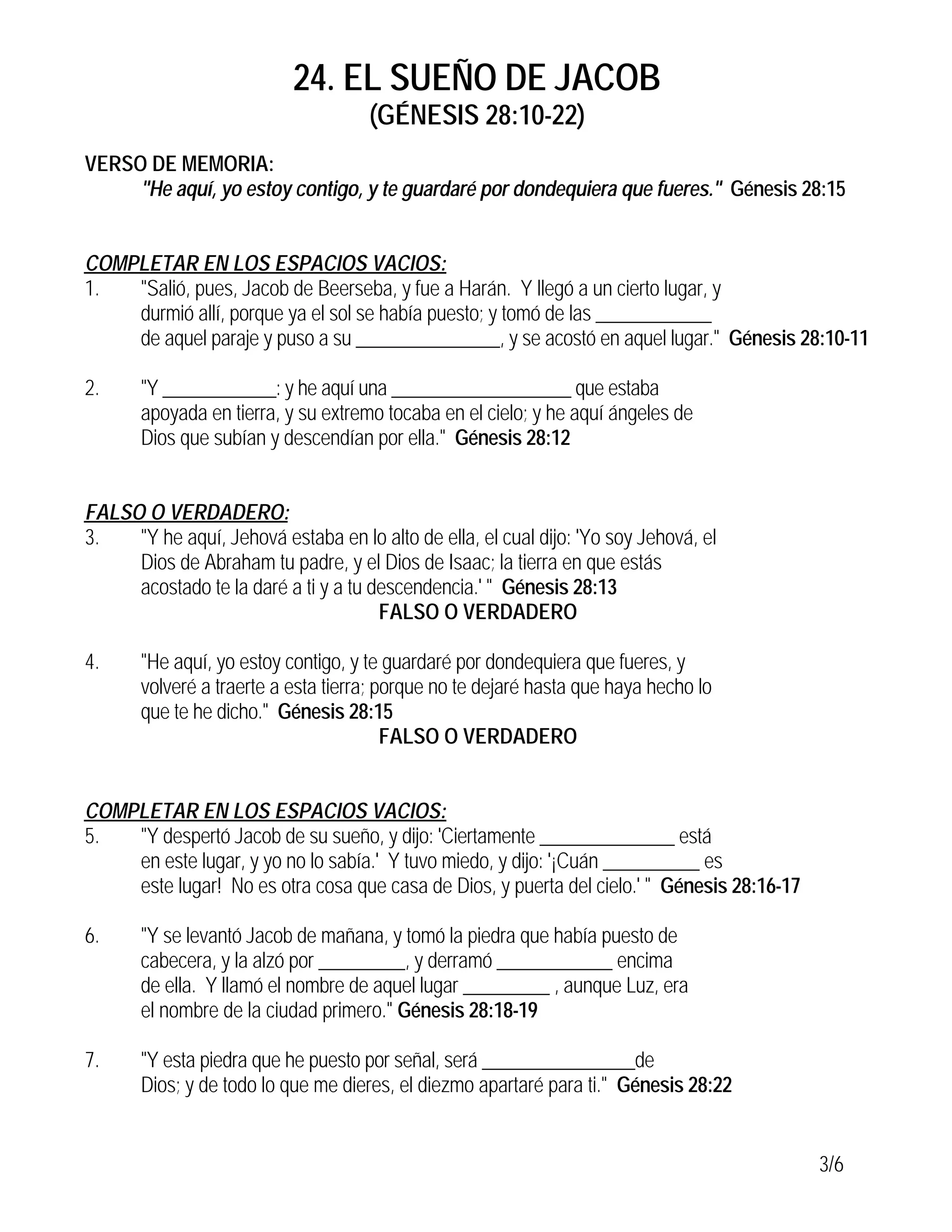 Historia de la Biblia 24. El Sueño de Jacob | PDF