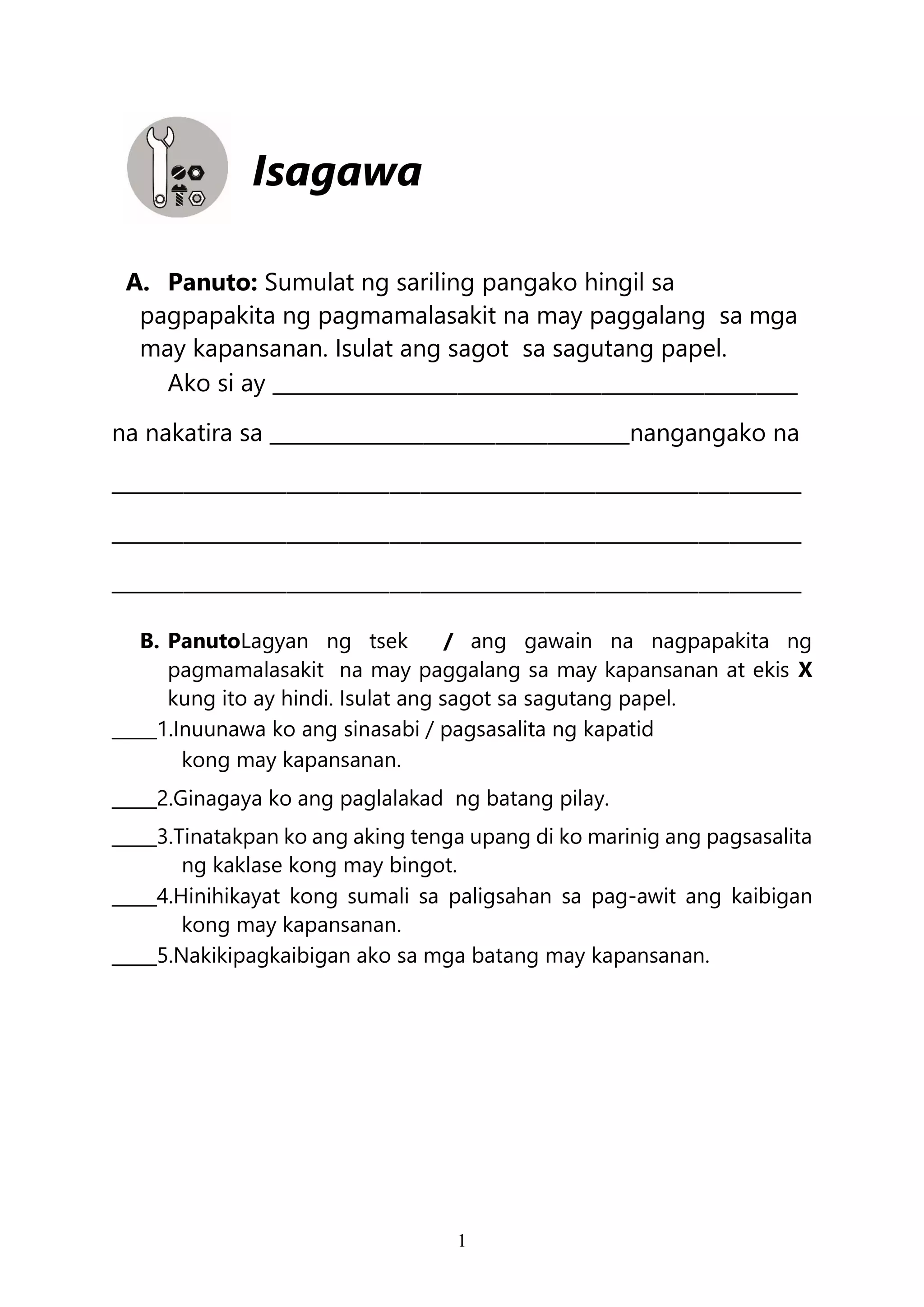 Es p1 quarter2-module2-pagpapahalaga-sa-mga-may-kapansanan judith p ...