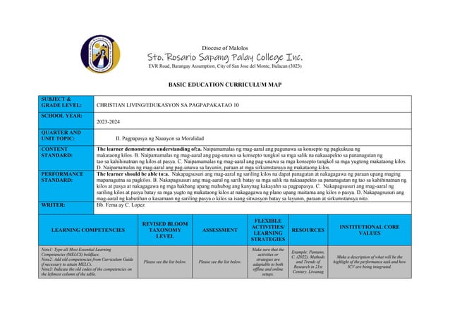 ESP10-2nd grading rubrics for project of ESP | DOCX
