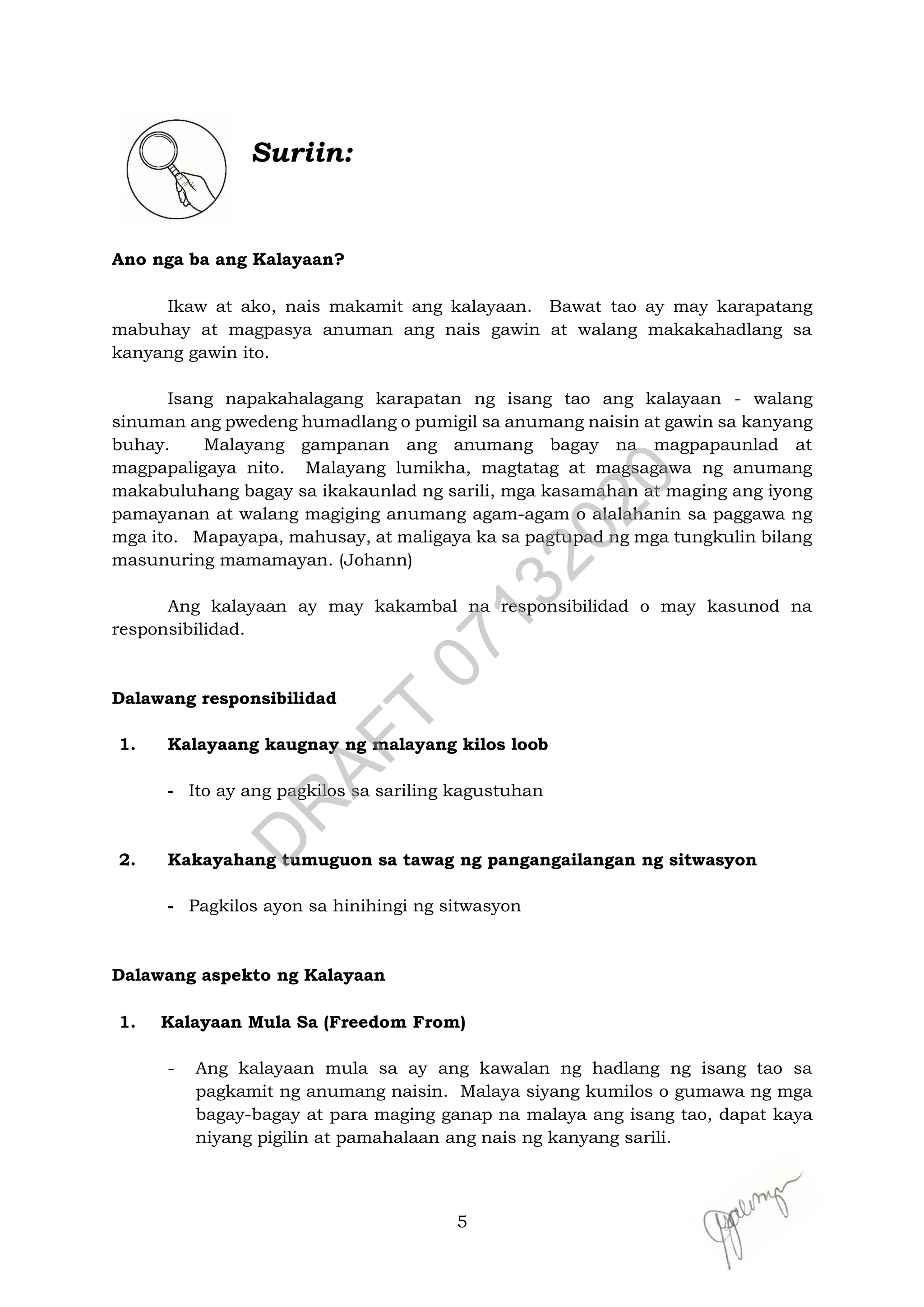 EsP10-Q1-M6-Ang Tunay na Kahulugan ng Kalayaan-v4.pdf